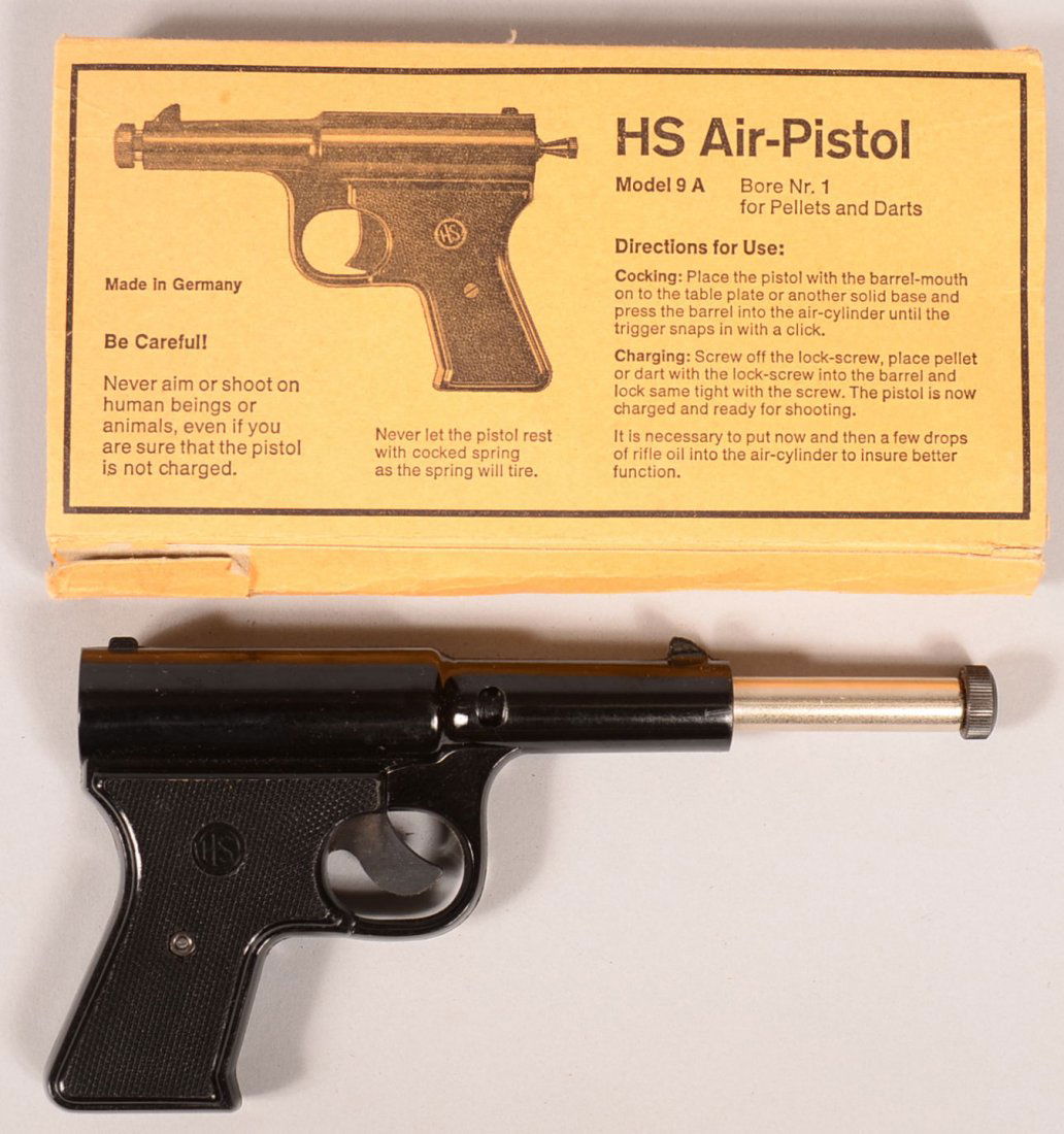 German Hs Air Pistol, Model 9a, In Its Original Box.