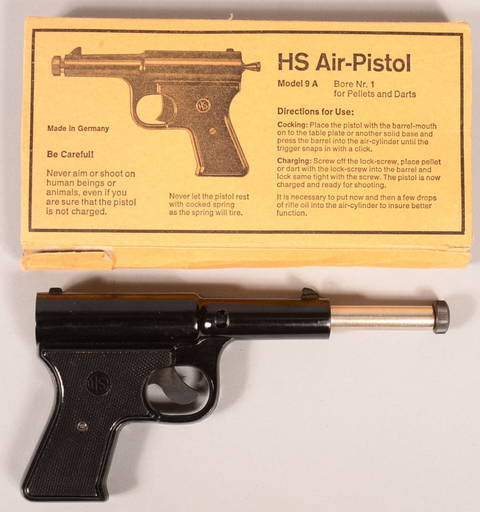 German Hs Air Pistol, Model 9a, In Its Original Box.