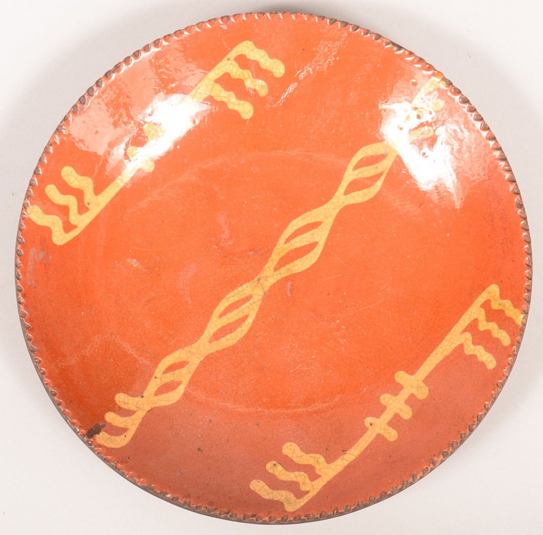 Pennsylvania 19th Century Slip Decorated Redware