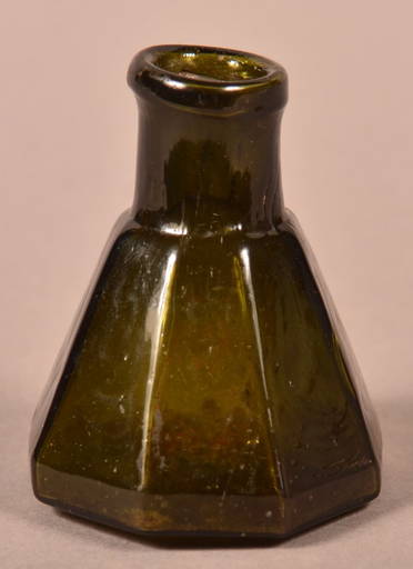 Emerald Green Blown Mold Glass Eight Panel Conical Form