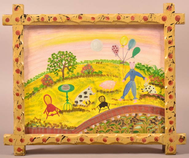 Framed Barbara Strawser Watercolor Depicting Fall