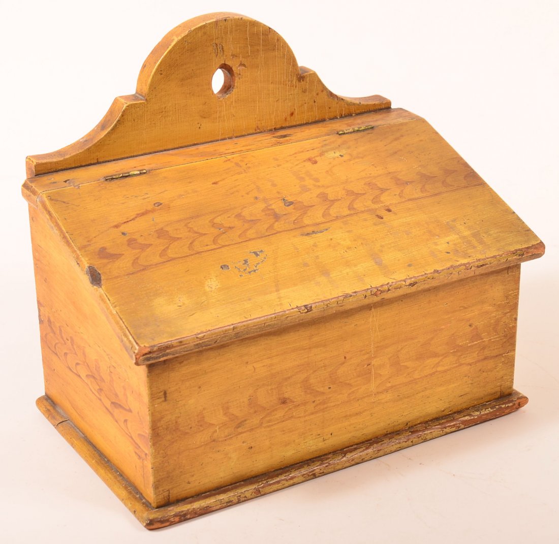 Lancaster Softwood Grain Decorated Salt Box.