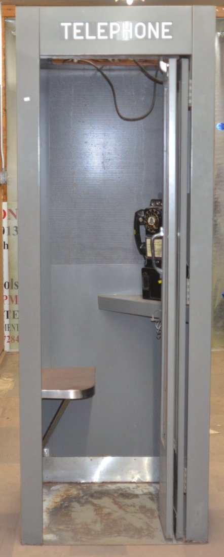 1950's Era Metal Phone Booth.