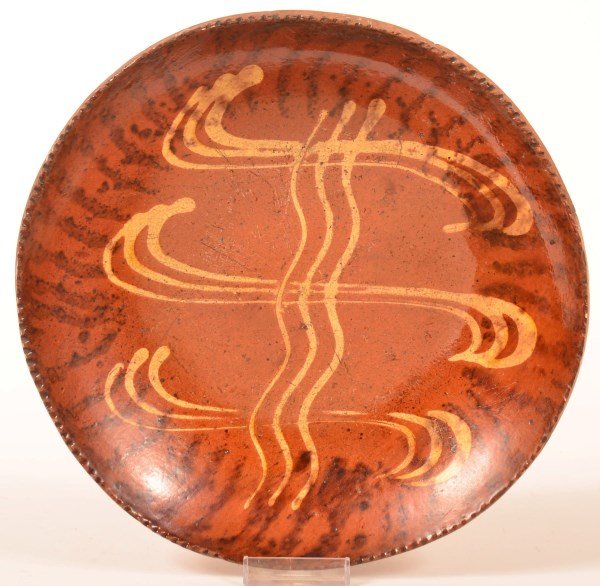 Pennsylvania Yellow Slip Redware Plate.