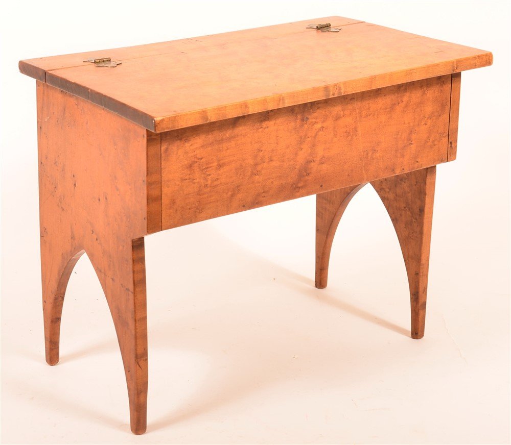 Miniature Tiger Maple School Desk.