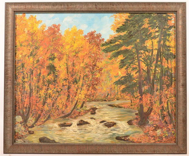 Harry M. Book Woodland Oil On Canvas Painting.
