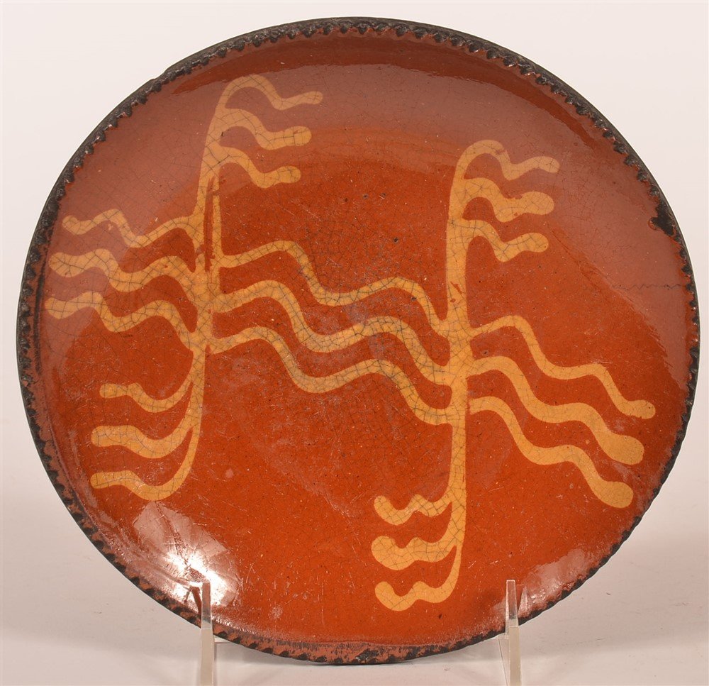 19th C. PA Redware Pottery Slip Decorated Plate - Jan 30, 2016 ...
