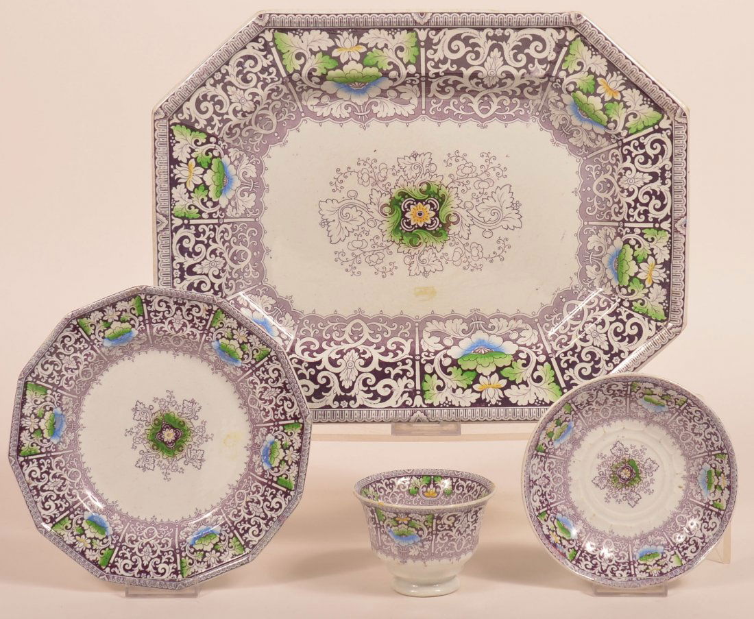 Four Pieces of Purple "Zamara" Ironstone China.