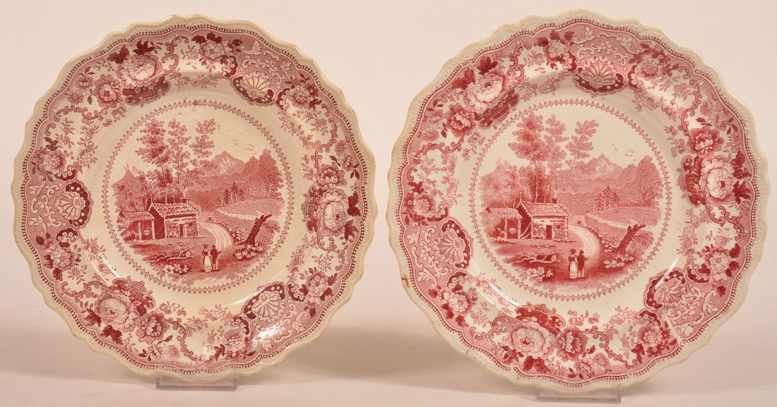 Two Historical Staffordshire Red Transfer Plates.