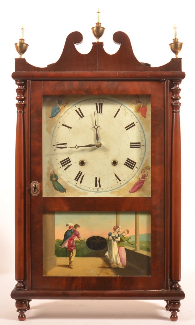 Lehigh Valley, Pa Pillar And Scroll Shelf Clock.