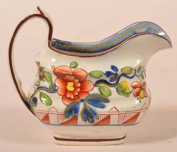 Gaudy Dutch Single Rose Pattern Cream Pitcher.