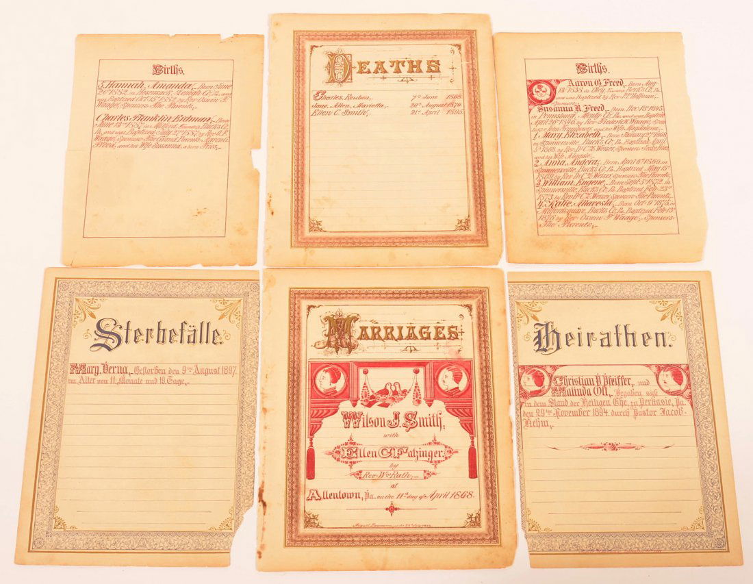 Family Registers From Old Bibles.