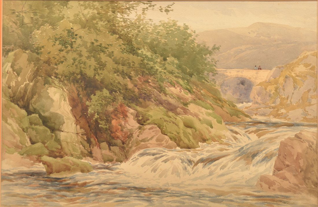 Henry Pope Watercolor Landscape Painting.