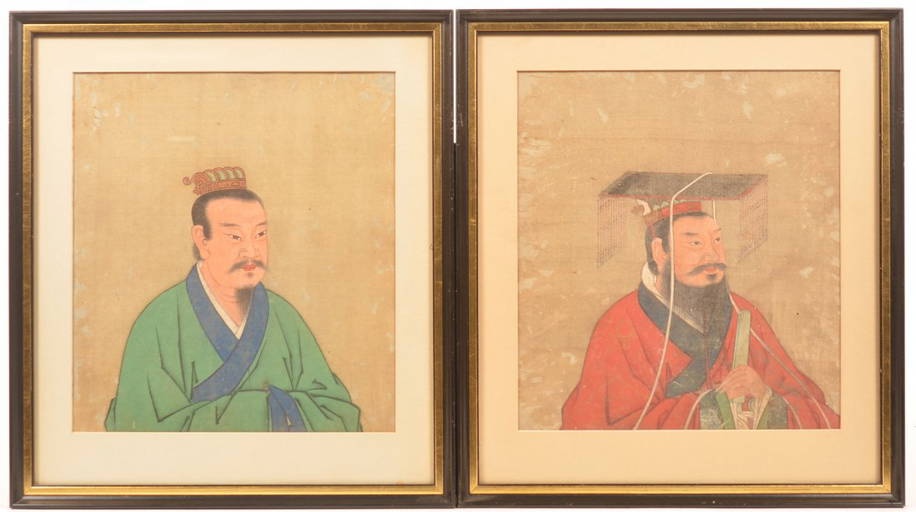 Set Of Four Chinese Literati Paintings On Silk.