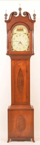 John J. Krause, Pa Hepplewhite Tall Case Clock.