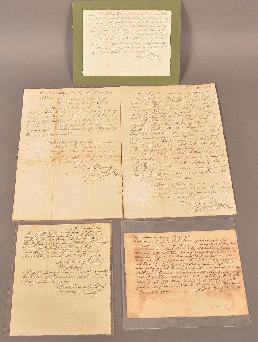 5 Manuscript Documents Re Samuel Wallis