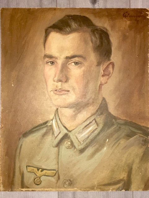 For Auction: WWII NAZI OIL ON BOARD PAINTING OF A GERMAN OFFICER (#203 ...