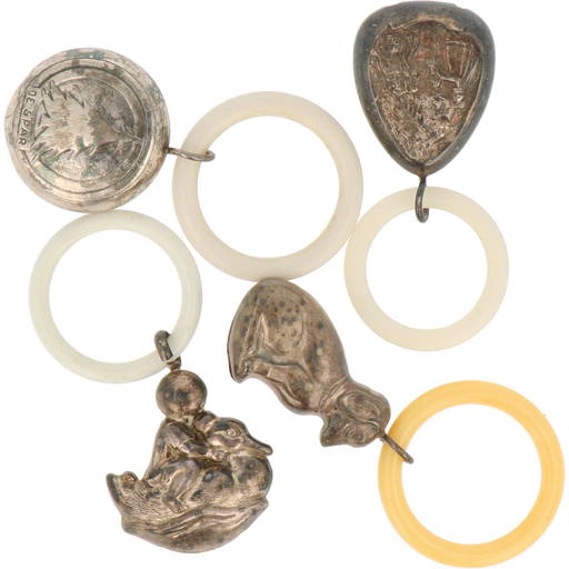 (4) Rattles Silver Plated.