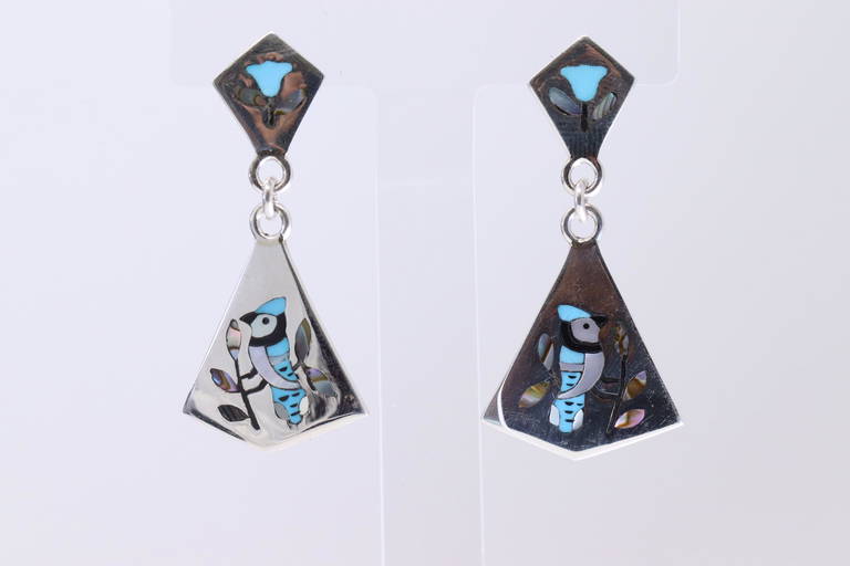 Zuni Sterling Silver & Multi Stone Inlay Cardinal