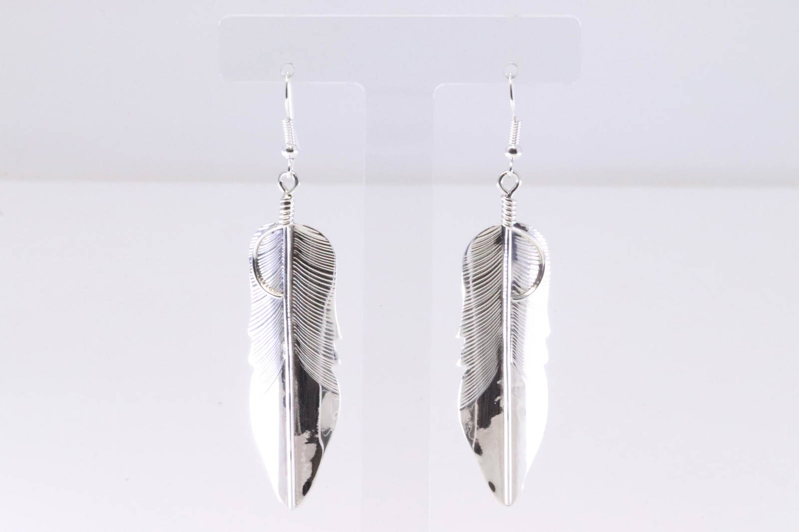 Native America Navajo Sterling Silver Feather Dangling Earring's By ...