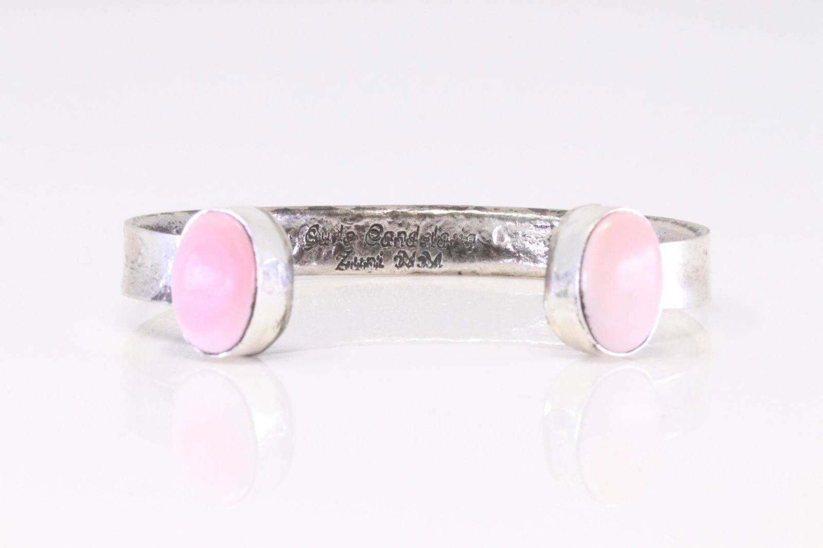 Native America Zuni Sterling Silver Pink Concho Shell Bracelet By Jude ...