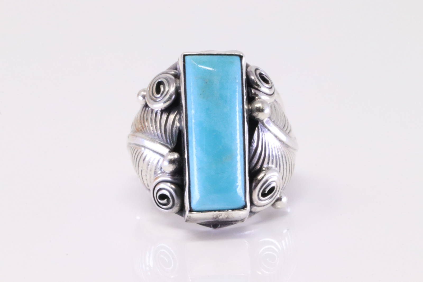 Native America Navajo Sterling Silver Turquoise Ring By Darrell Morgan ...