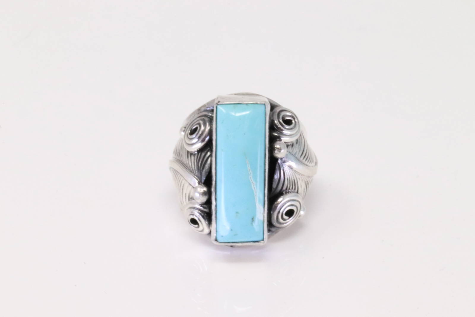 Native America Navajo Sterling Silver Turquoise Ring By Darrell Morgan ...