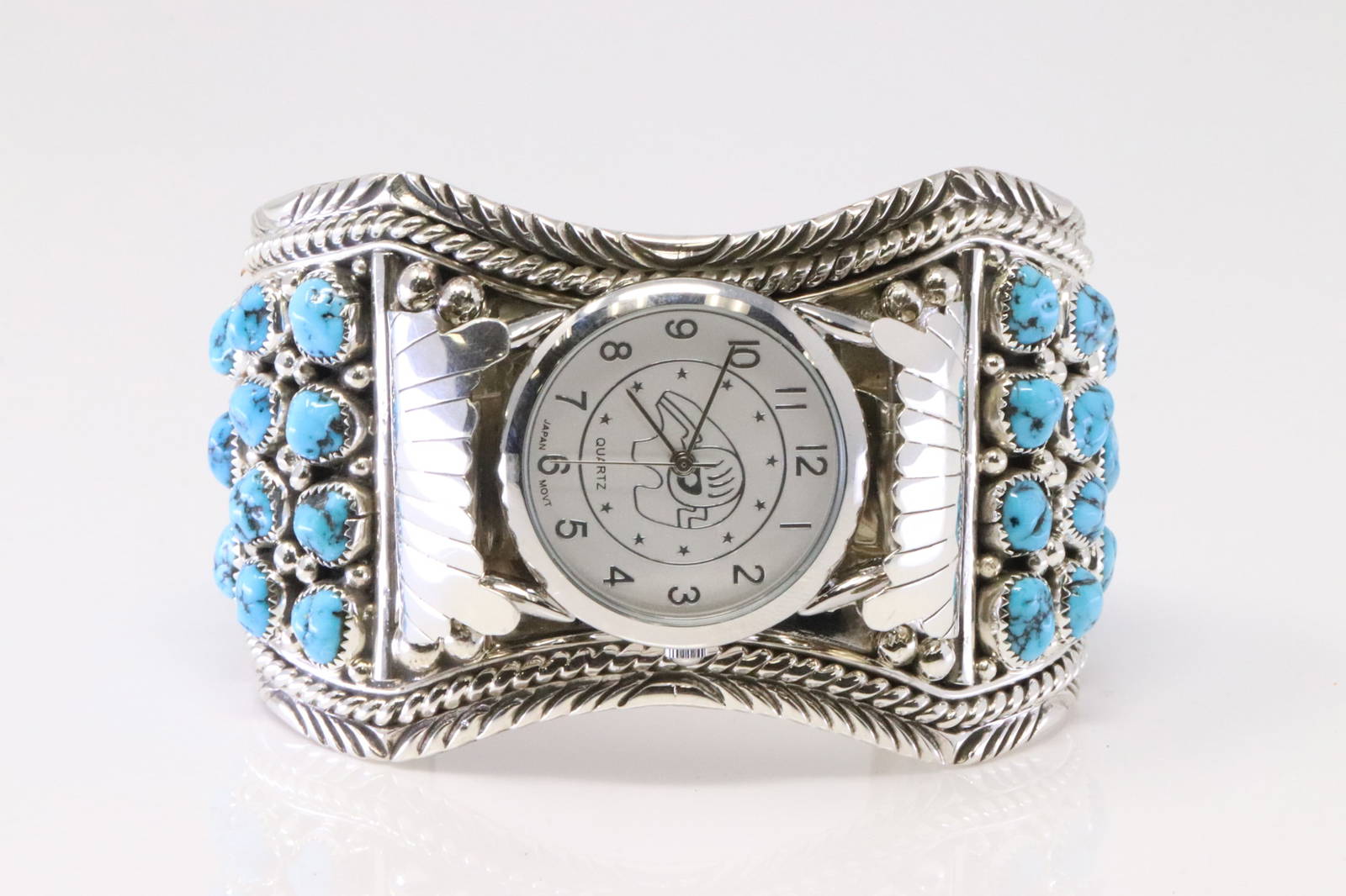 Native America Navajo Sterling Silver Turquoise Watch Bracelet By ...