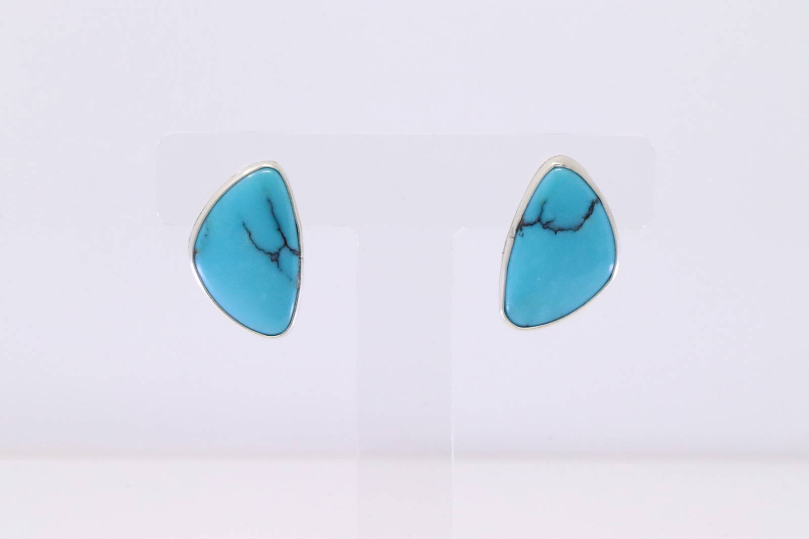 Native America Navajo Sterling Silver Red Skin Turquoise Post Earring's ...