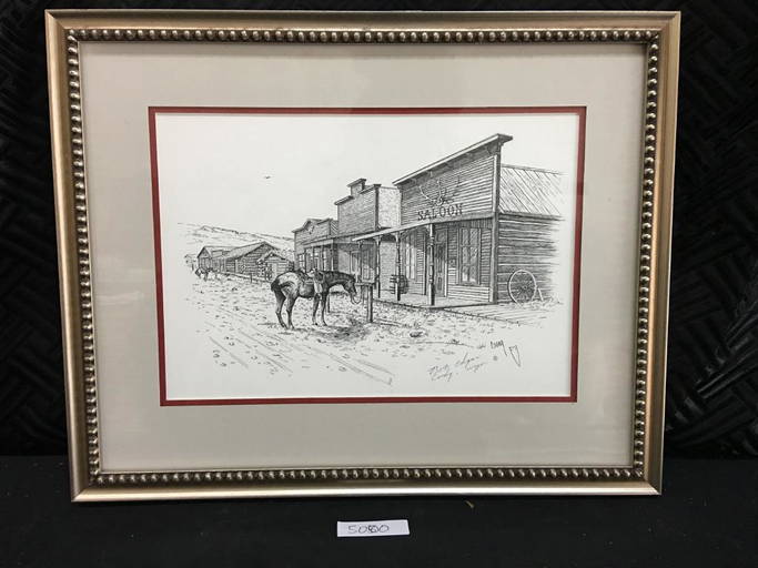 Print Western Bob Edgar Cody Wyoming Signed