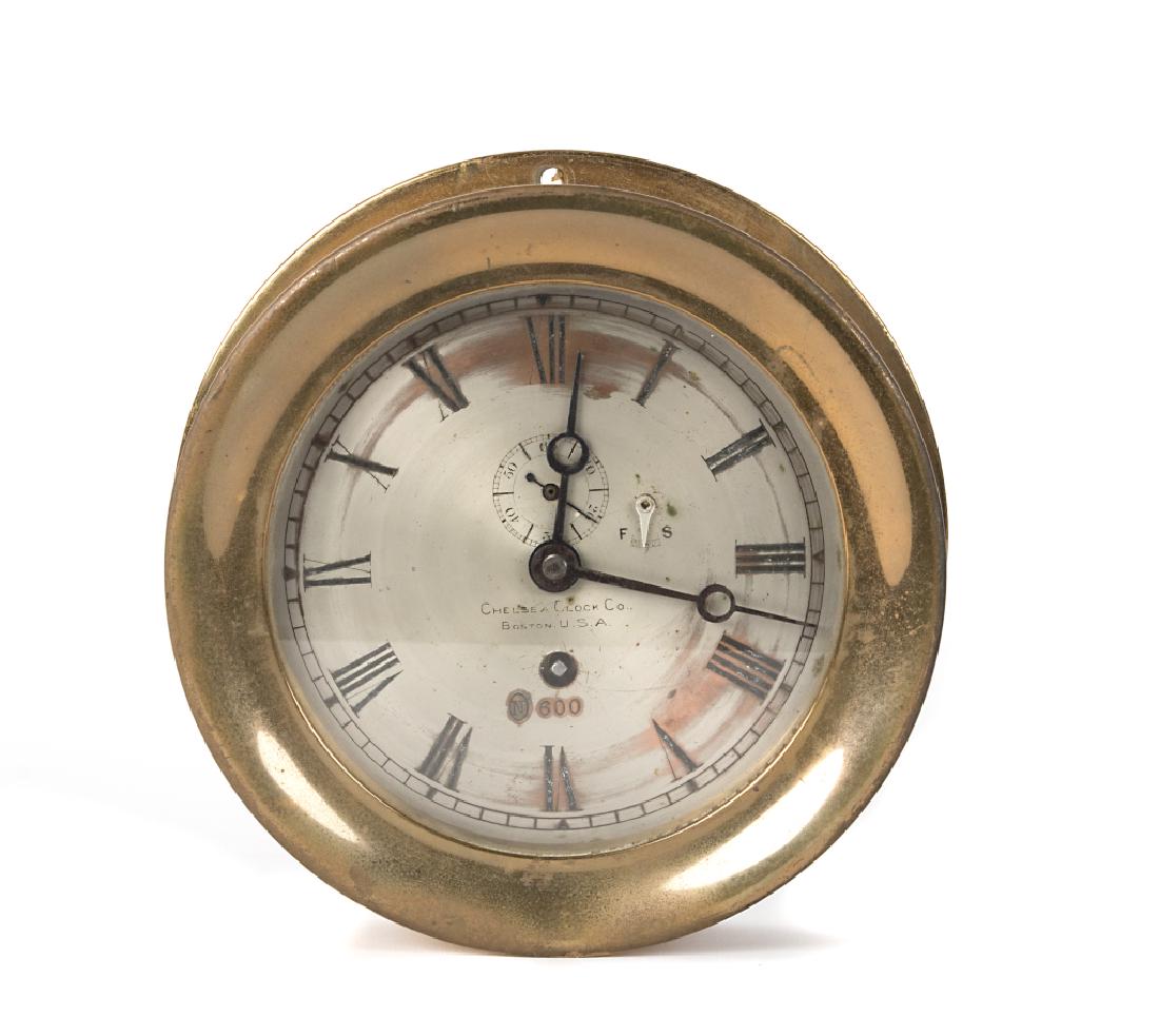 A Chelsea Clock Co. brass mount ship's clock