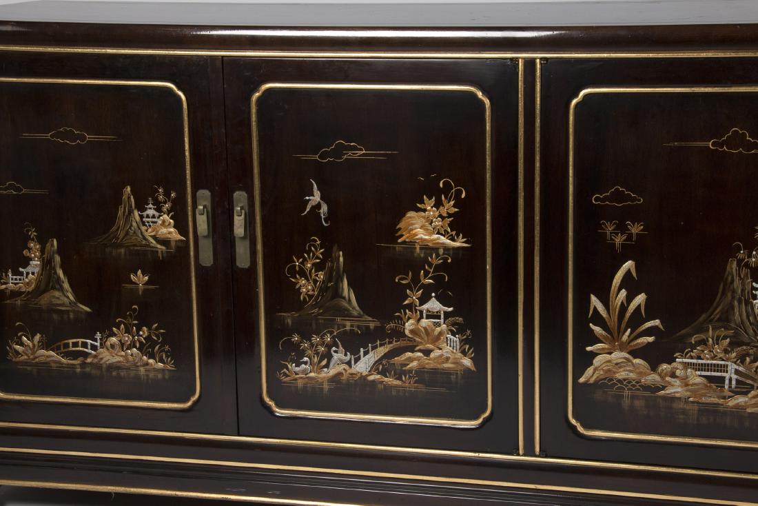 Asian buffet cabinet with coromandel panels