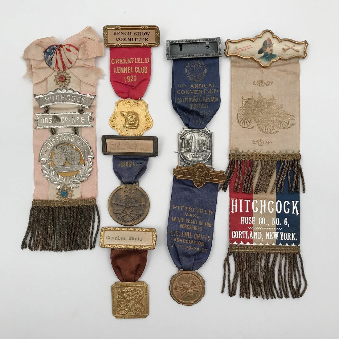 Group of 6 Antique Fire Department Ribbons Medals - Mar 21, 2021 | Fine ...