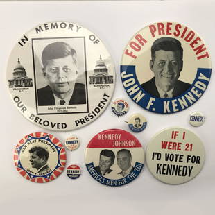Pictorial Kennedy Campaign Button