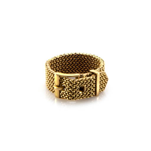18k Rose Gold Mesh Buckle Ring (#0082) on Jun 12, 2022 | Fine Estate ...