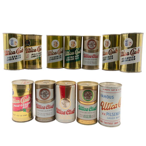 Group Of Twelve Utica Club Beer Cans