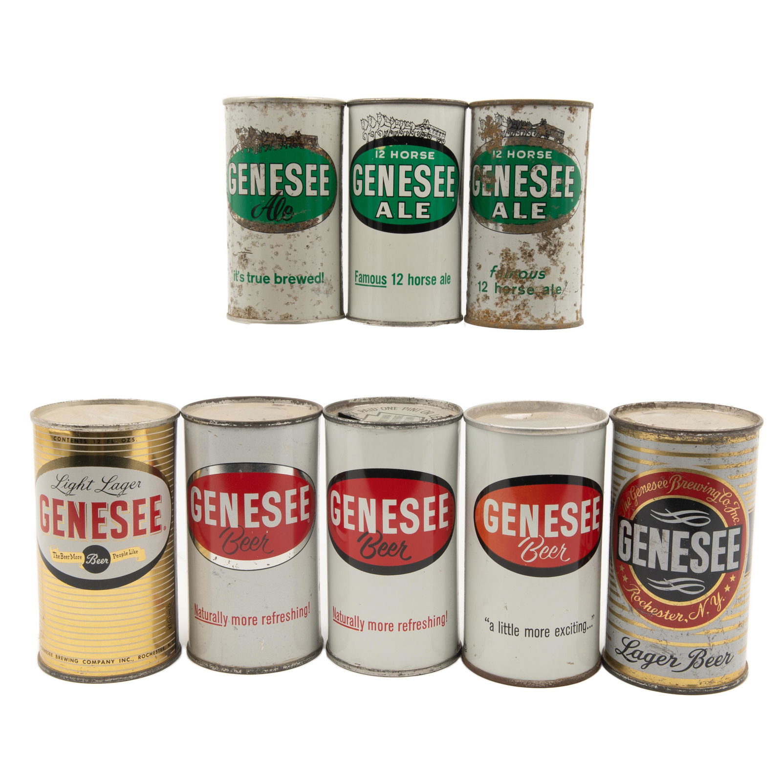 Group Of Eight Genesee Flat Top Beer Cans
