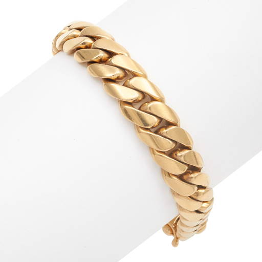 Gent's 14k Yellow Gold Curb Link Bracelet
