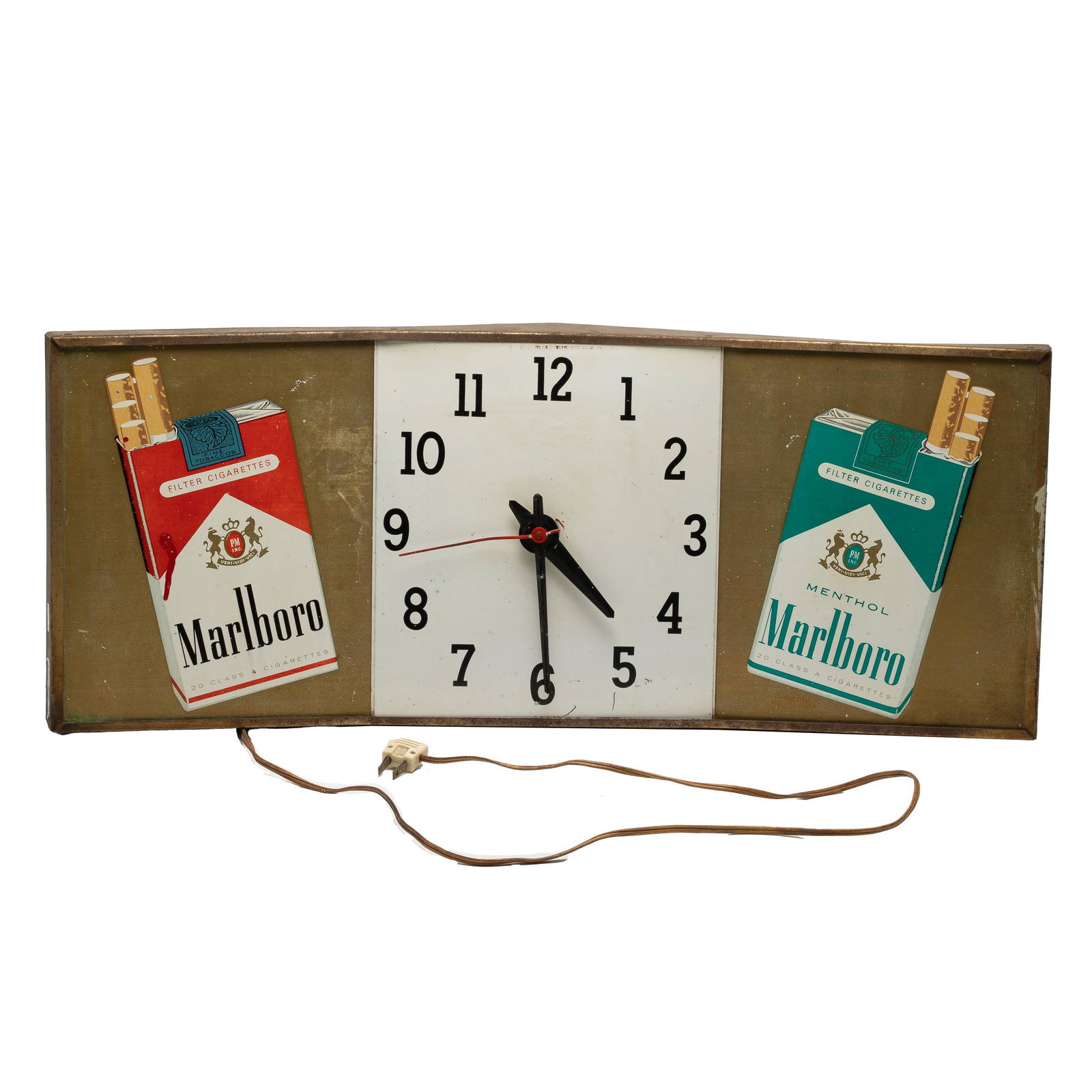 Vintage Marlboro Cigarettes Metal Clock Auction