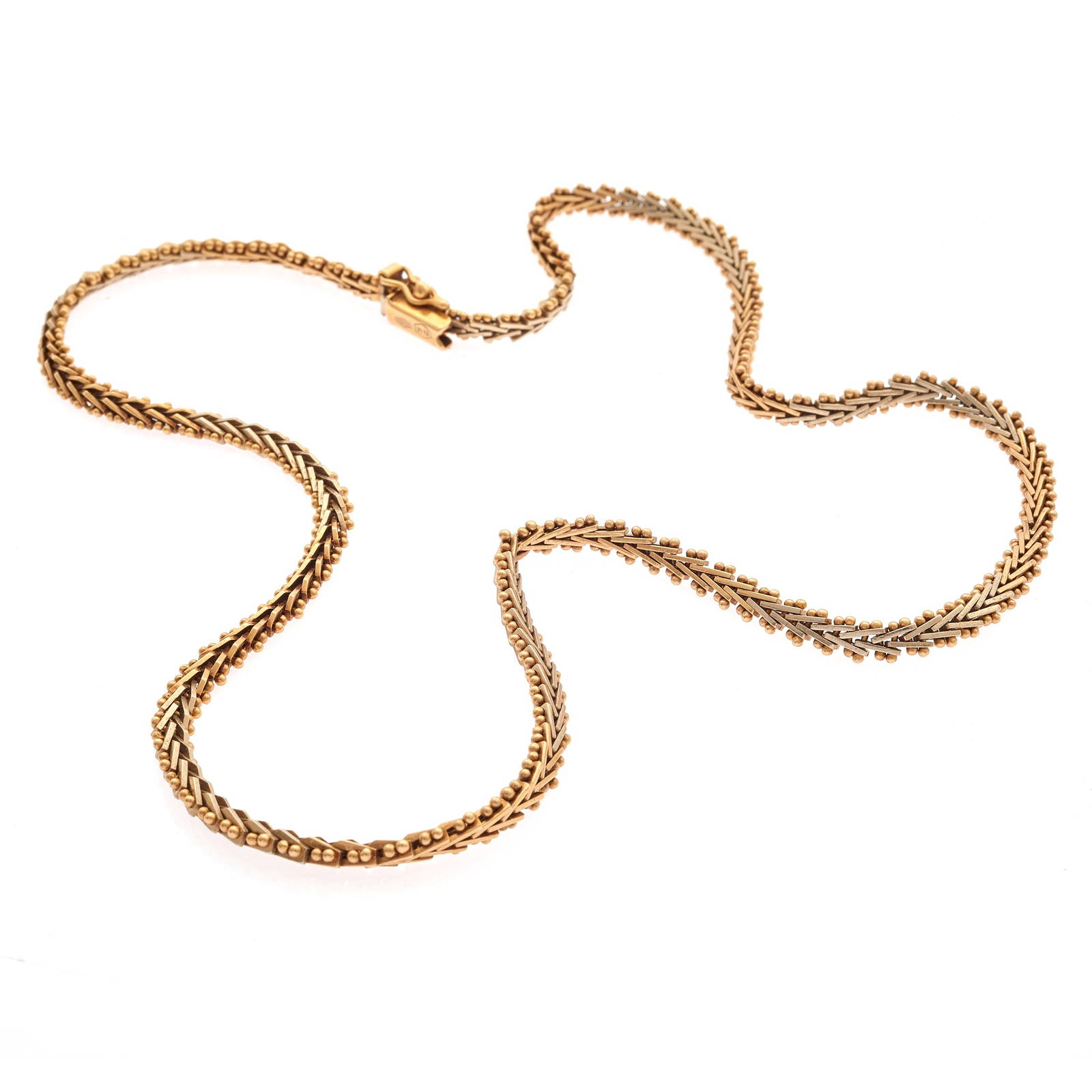 14k Yellow And White Gold "v" Link Chain Auction