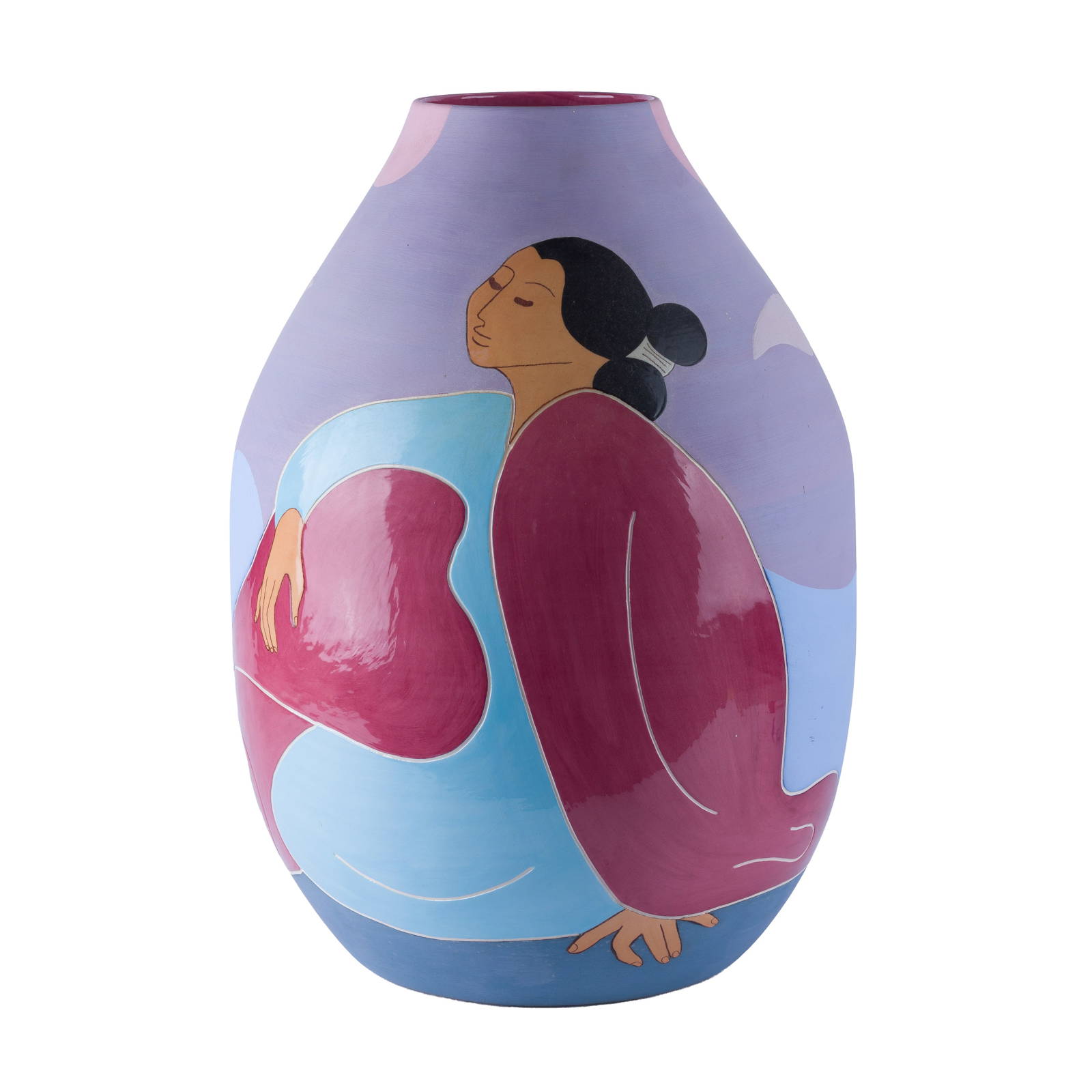R.c. Gorman (navajo 1931-2005) Ceramic Vase Auction