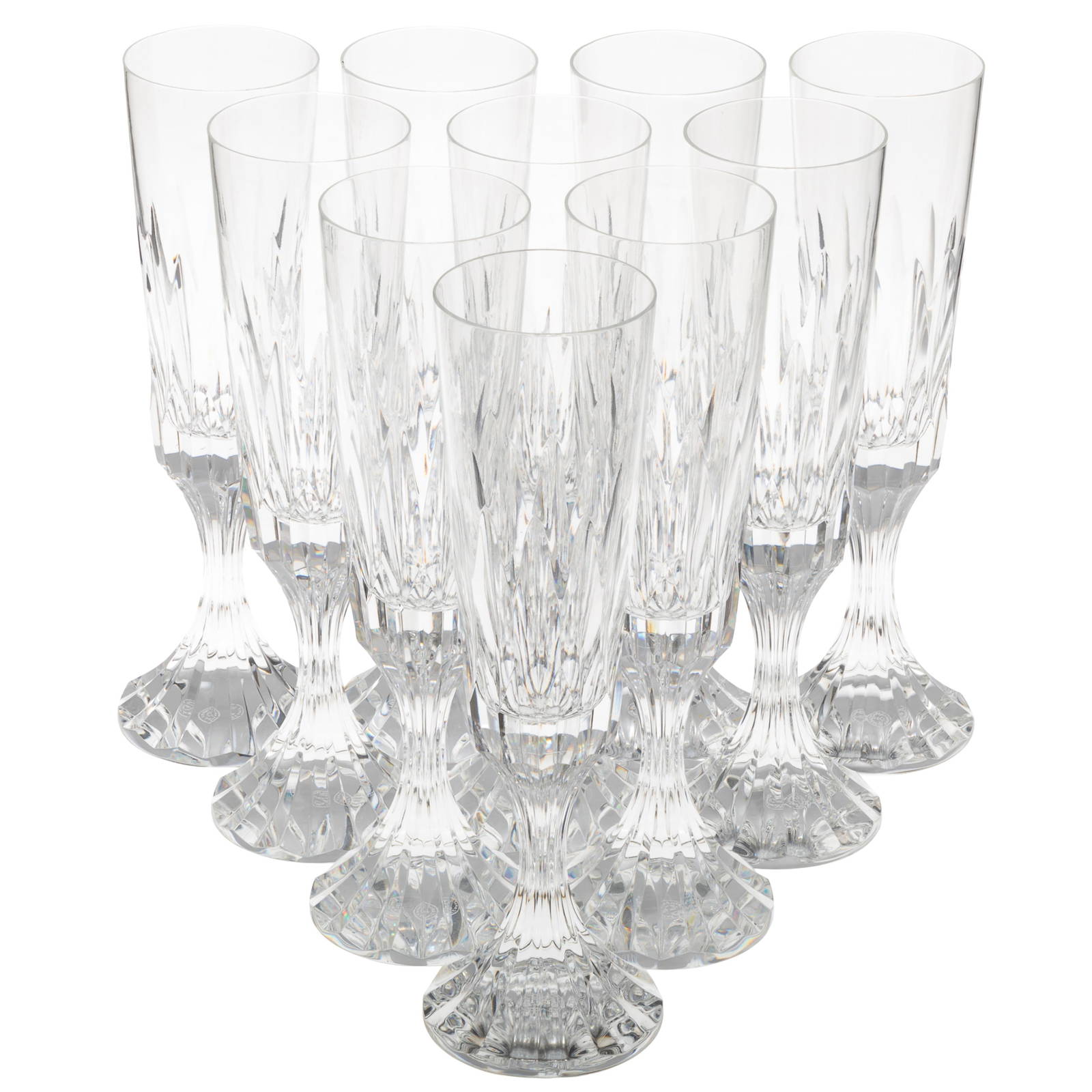 Baccarat Crystal Massena Pattern Fluted Champagne Glasses Auction