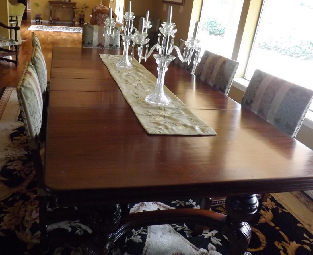 12 FOOT DINING TABLE WITH 10 CHAIRS