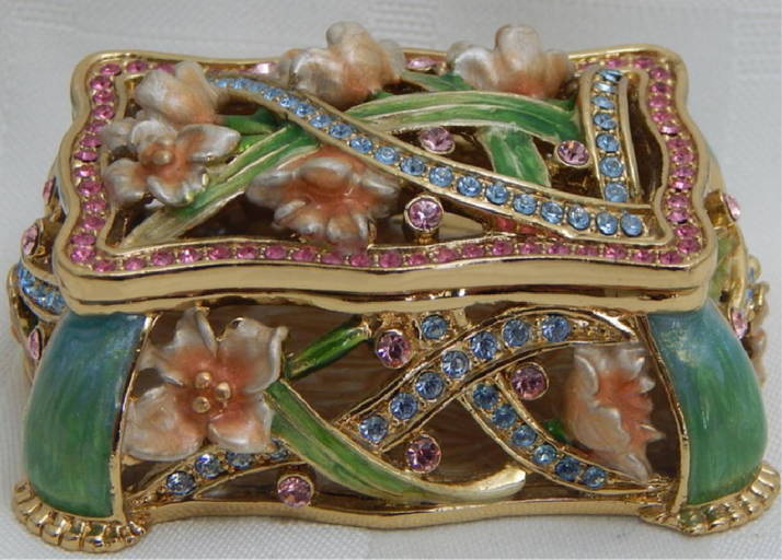 Jeweled Enamel Trinket Box