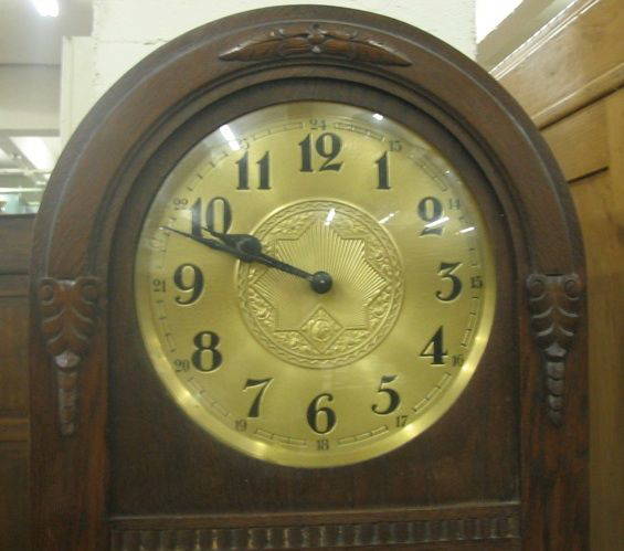 An Oak Tall Case Floor Clock, Isgus (schlenker Gr