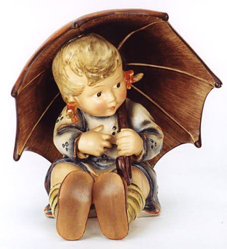 826: AN EXTRA LARGE HUMMEL FIGURINE; the "Umbrella Girl