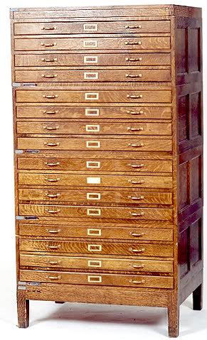 16: SIXTEEN-DRAWER STACKING OAK MAP CHEST, American, c. - Feb 19, 2001 ...