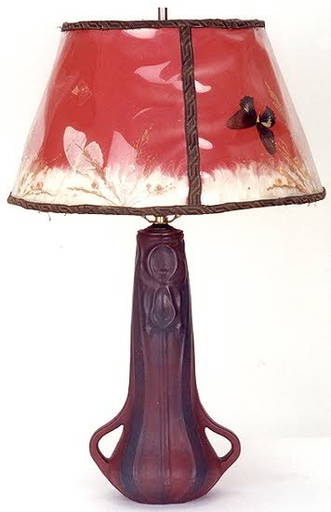 A Van Briggle Art Pottery Vase, Rose Shading To Pur