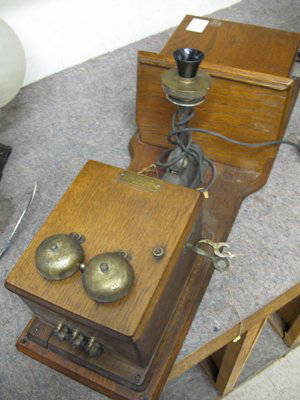 An Oak Cased Wall Telephone, Farr Telephone