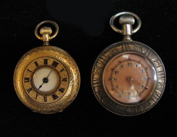 307: TWO POCKET WATCHES: 1) American Addison watch wit